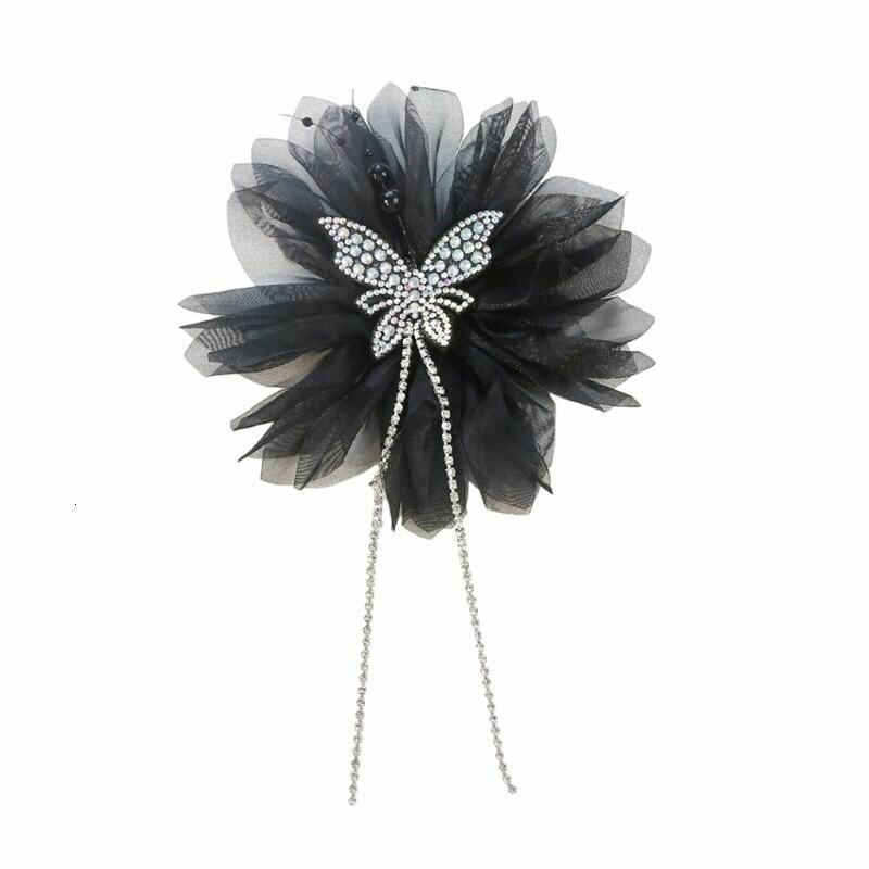 Кристальная бабочка для аппликации, Черный