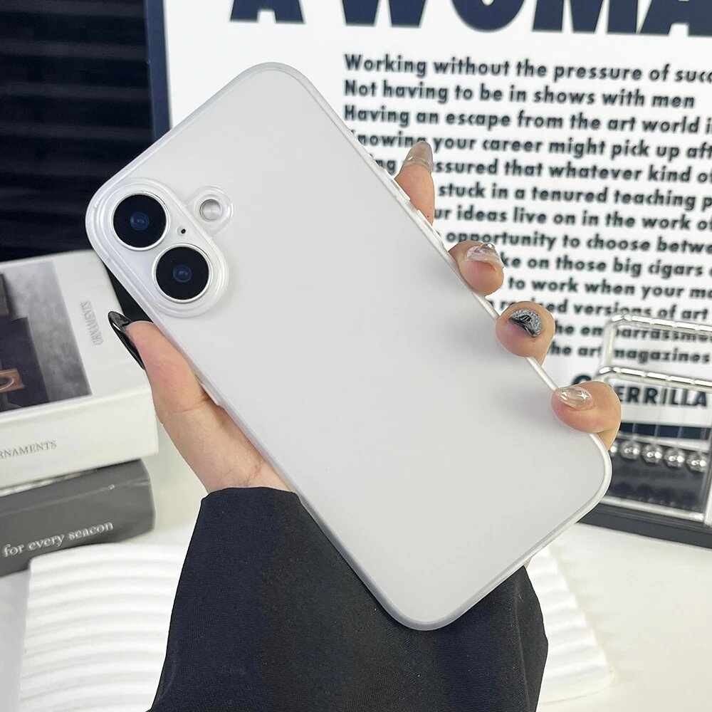 Ультратонкий силиконовый мягкий чехол 0,35 мм для iPhone Air Айфон 14 Про Макс, Белый, Белый, белый