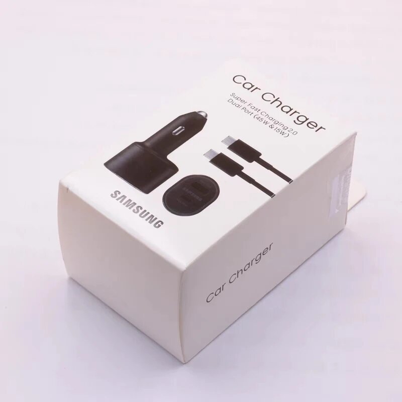 Автомобильное зарядное устройство Samsung 15 Вт 45 Вт, быстрая зарядка USB A C PD, автоматическая зарядка для Galaxy Z Fold 5 6 7 S25 S24 S23 S22 Ultra Note 20 10 Plus Car Charger Set