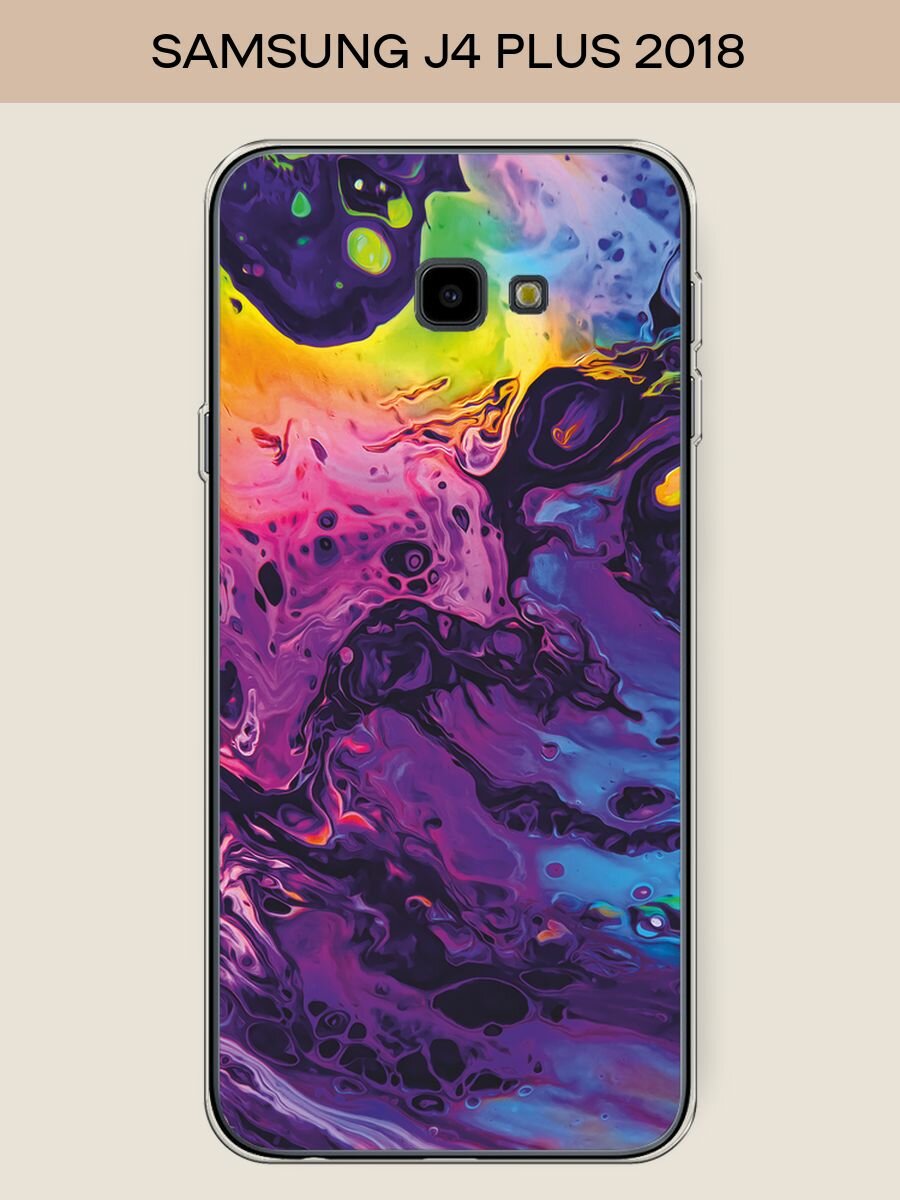 Чехол на Samsung Galaxy J4 Plus 2018 / Самсунг J4 Plus 2018 с принтом ACID fluid