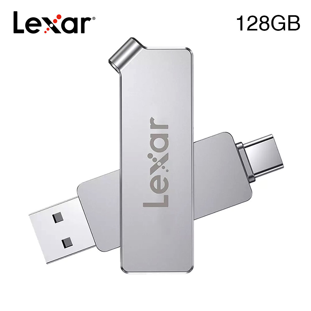 Lexar JumpDrive Dual Drive D30c USB 3.1 Type-C Flash Drive 256GB 128GB 64GB 32GB 130MB/s Memory Stick Type A+Type C Sliver для хранения и резервного копирования на телефон/компьютер