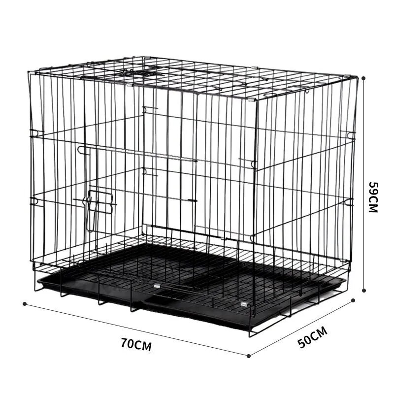 Клетка для животных PetGrow с пластиковым поддоном, черная, для повседневного использования — фото 1