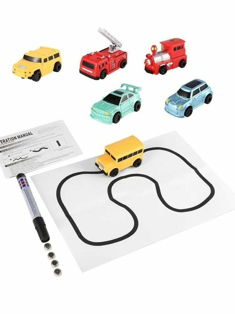 Красная пожарная машина, синий джип, желтый внедорожник - яркие игрушки-машинки с сенсорными функциями для детей.