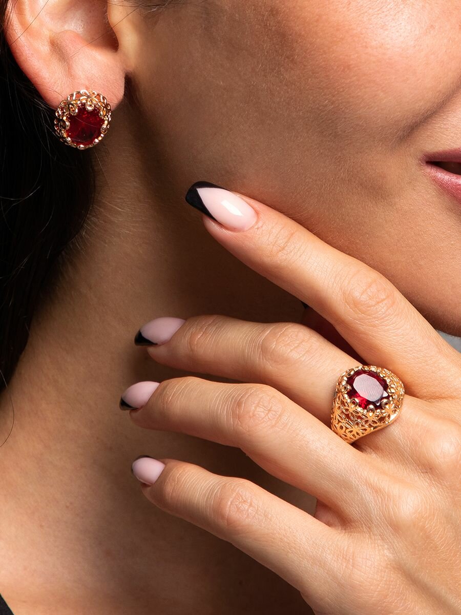 Комплект бижутерии, искусственный камень