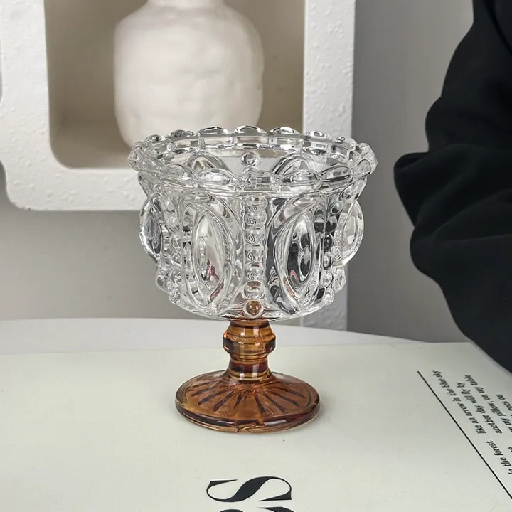 Стакан с мороженым, маленький хрустальный стакан, коричневый， 10 см, 1 шт