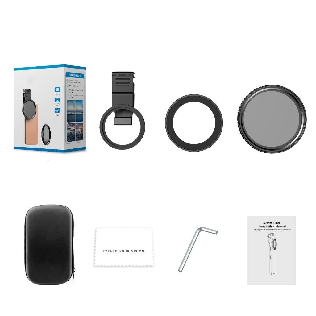 Фильтр ND2-ND400 для камеры телефона с креплением