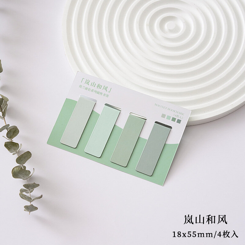 Ранние магнитные закладки из пены, серия цветов Моранди, однотонные закладки, маркеры для чтения, мягкие магнитные закладки, 4 стиля