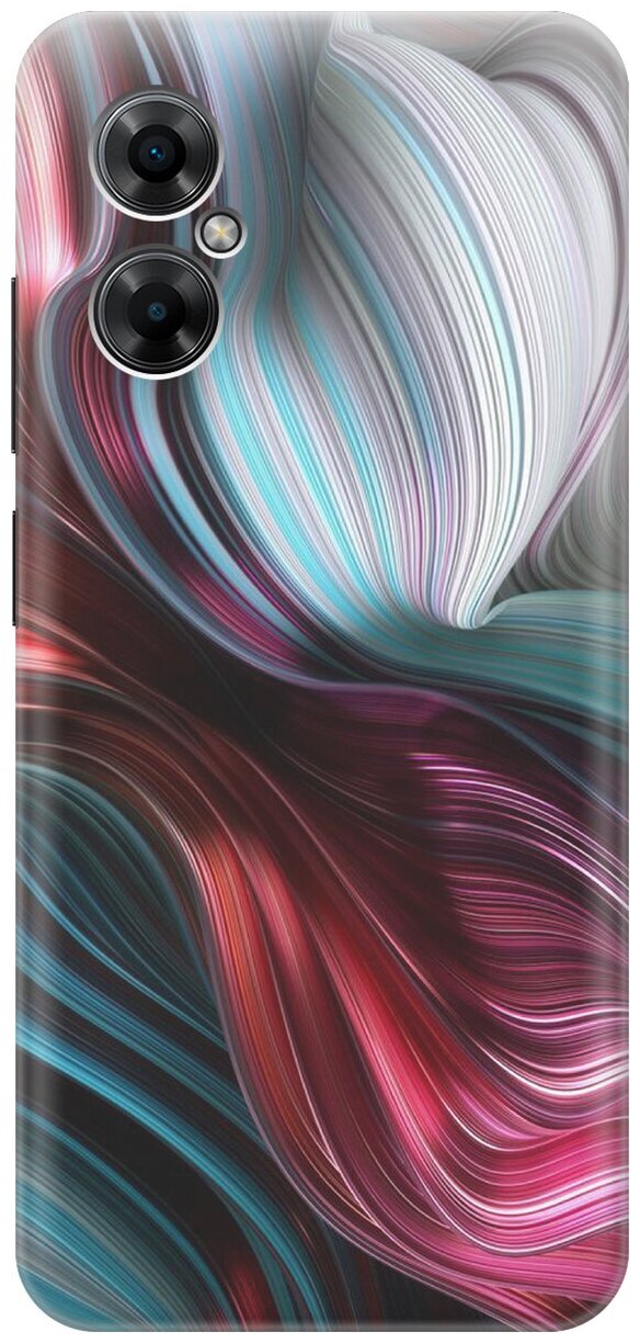 Силиконовый чехол Разноцветные изгибы на Xiaomi Poco M4 5G Global / Сяоми Поко М4 5Г