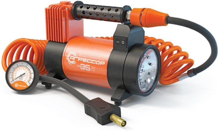 Компрессор Autoprofi Агрессор 35 л/мин до 10 атм 180 Вт фонарь 0,35 Вт