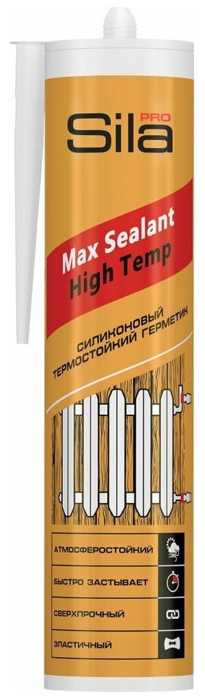 Силиконовый термостойкий герметик Sila PRO Max Sealant High Temp