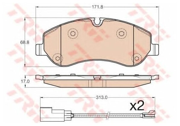 Колодки тормозные дисковые перед TRW GDB1967