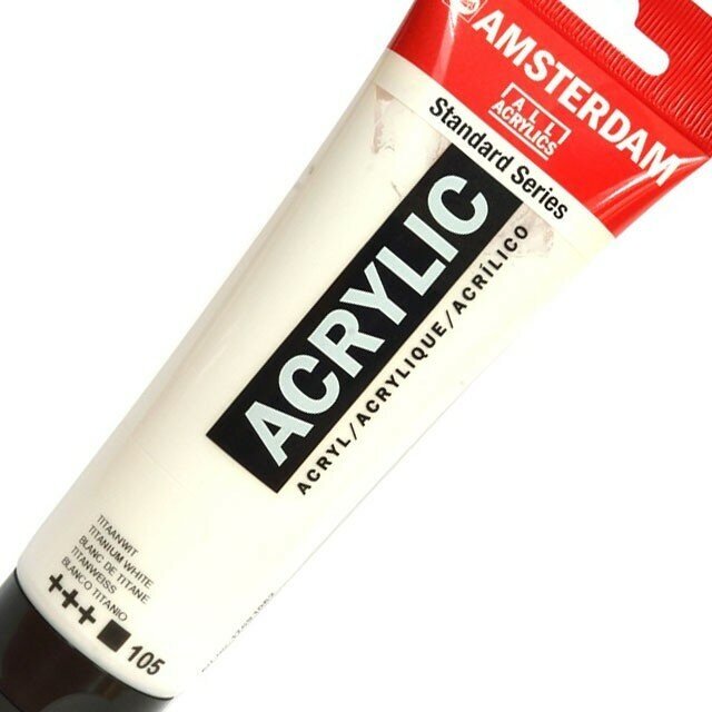 Краска акриловая AMSTERDAM цв.№105 белила титановые туба 120мл