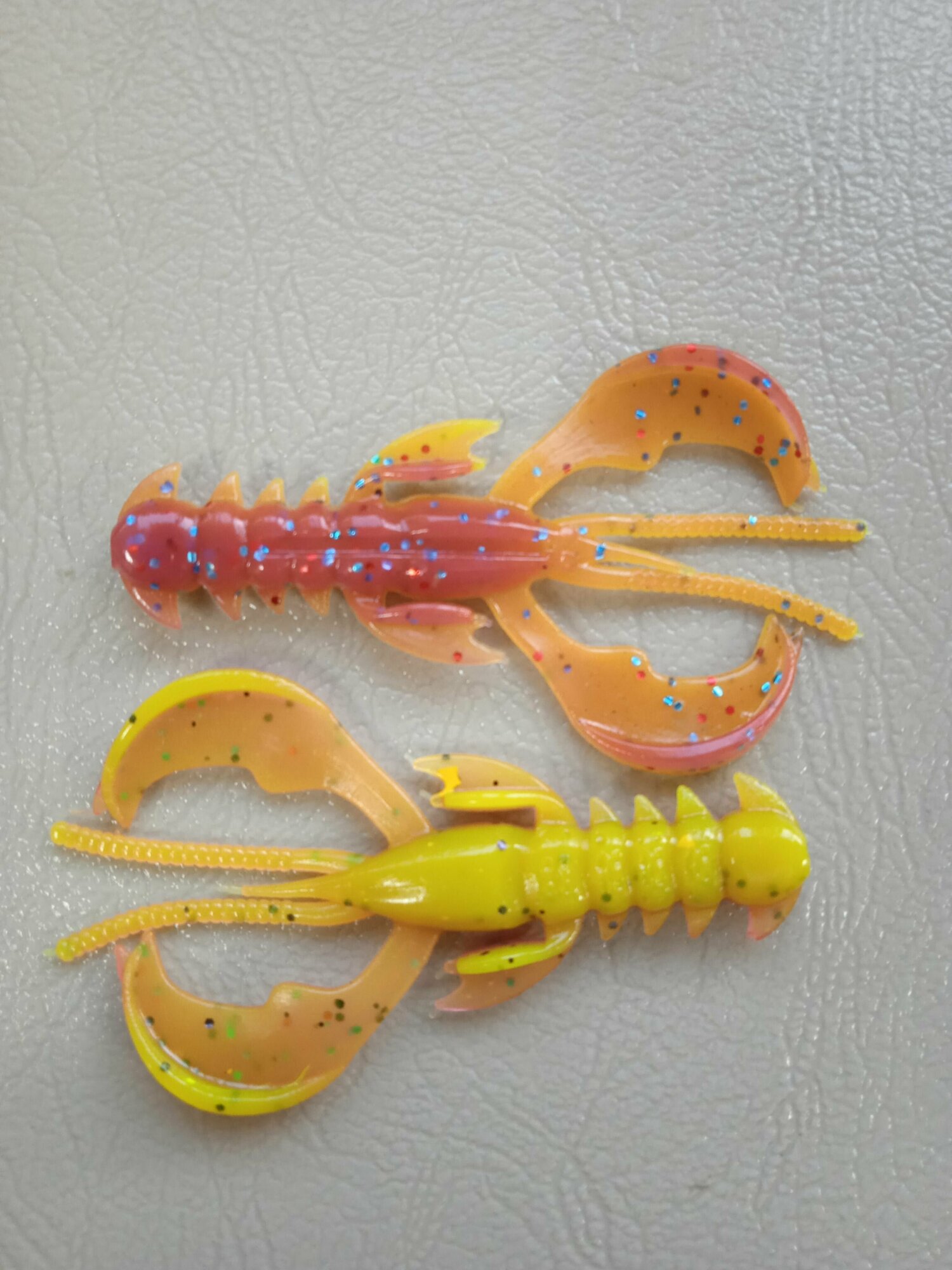 Силиконовая приманка Рак (Yabby) 80 мм, Розово-желтый (Pion Сhartreuse) 5 шт. уп.