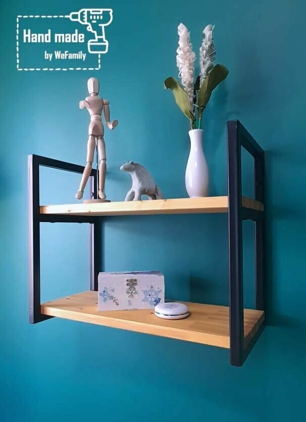 Полка настенная WeFamily "Лофт Дизайн" для книг, цветов. (сосна)