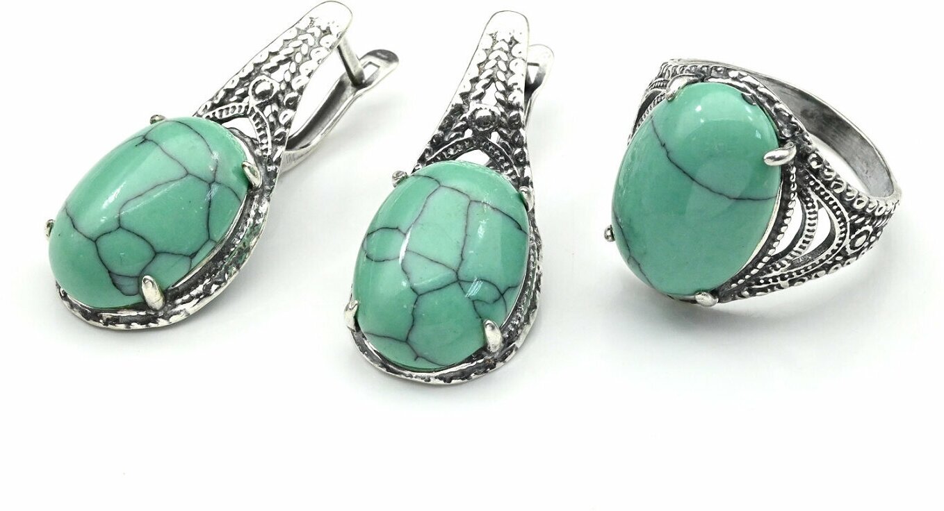 Комплект бижутерии, бирюза