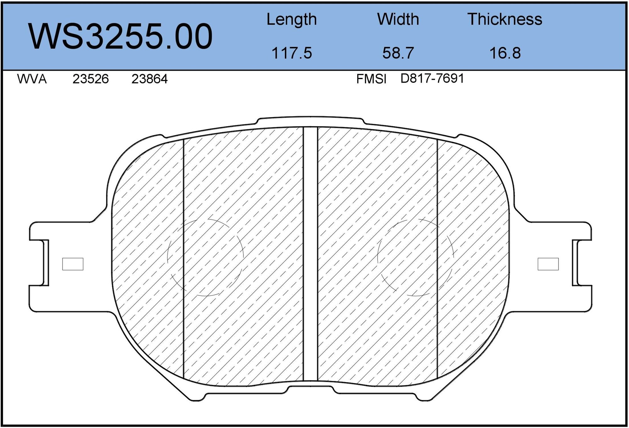 Колодки тормозные дисковые перед JEENICE WS3255.00