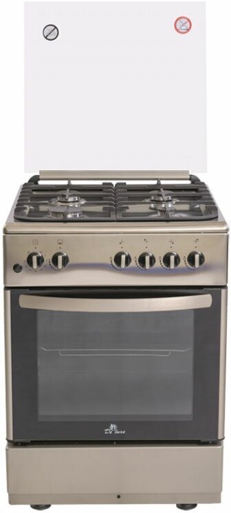 Газовая плита De luxe 606040.24г 000 (кр) 60 см, 64 л, 4 конфорки, серый металлик