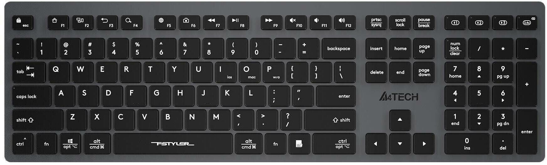 Клавиатура A4TECH Fstyler FBX50C, серый
