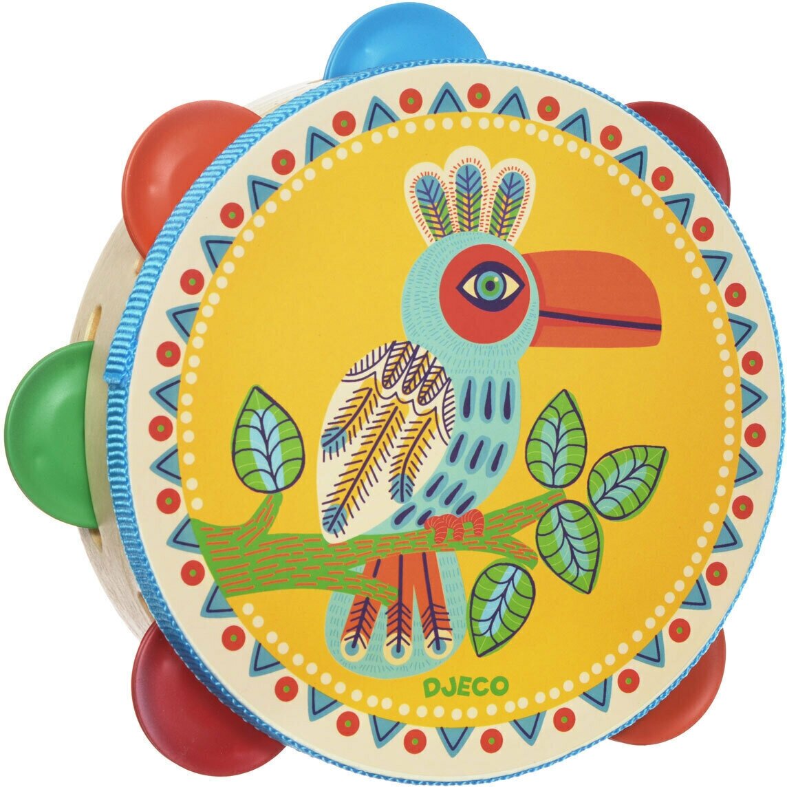 Бубен детский Animambo Djeco, деревянный от 3 лет, разноцветный
