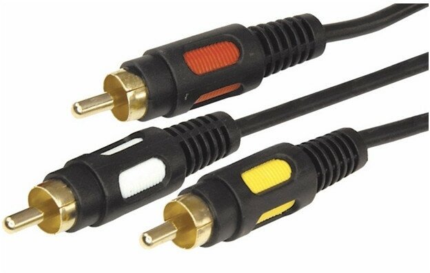Кабель 3RCA-3RCA REXANT 17-0212 1,5м черный