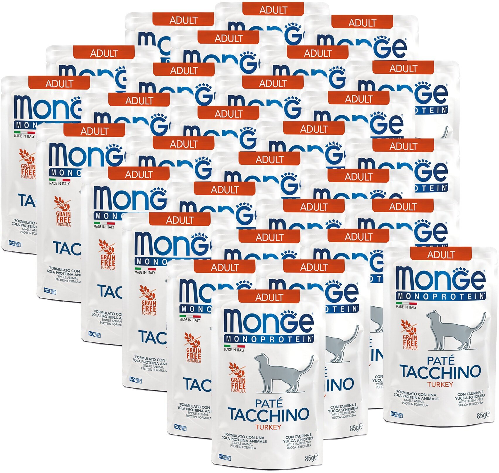 Monge Cat Monoprotein Pouch паучи для кошек индейка 85г х 30 шт.