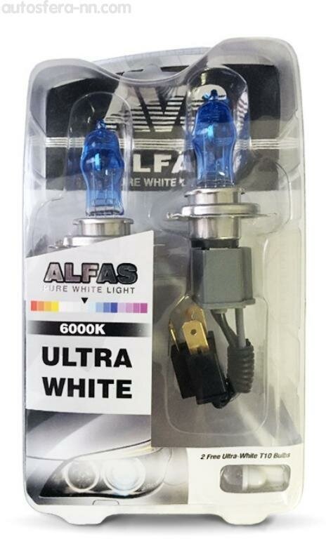 AVS A07242S Лампа газонаполненная H11 12V 85W AVS ALFAS Pure-White кт.2+2Т-10 (6000К)