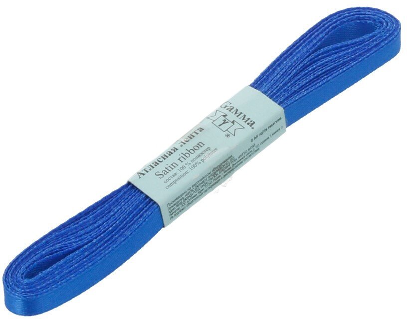 Лента атласная 6 мм 10 шт по 5.4 м "Gamma" AL-6P №040 синий