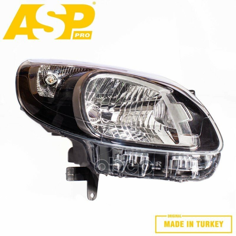 Фара передняя, правая черный отражатель с электрокорректором ASP арт. LF7014