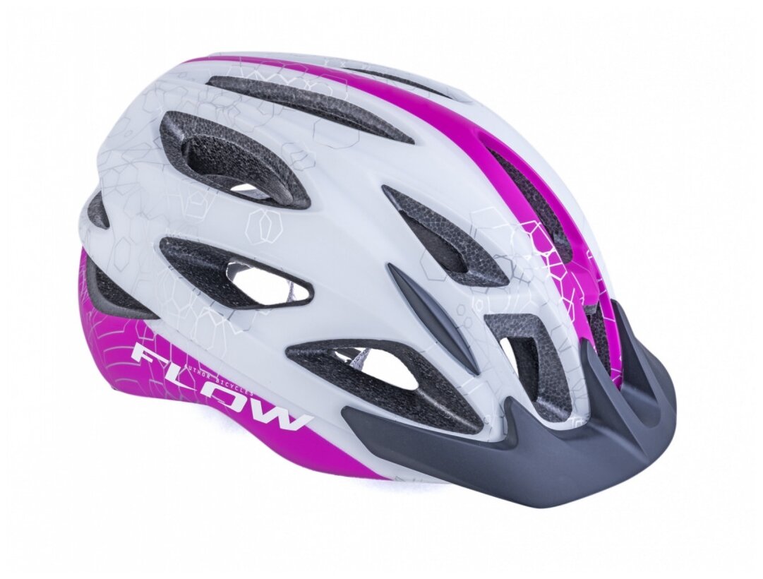 Шлем 8-9001683 спортитный Flow X9 191 Wht/Pink-Neon 17 отверстий, INMOLD бело-неоново-розовый 58-61см 263г. AUTHOR