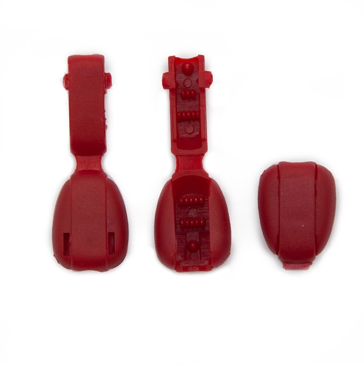 Наконечник для шнура 'Крокодил', 38*14 мм, пластик (С519 красный), 200 шт, айрис, 0305-3050