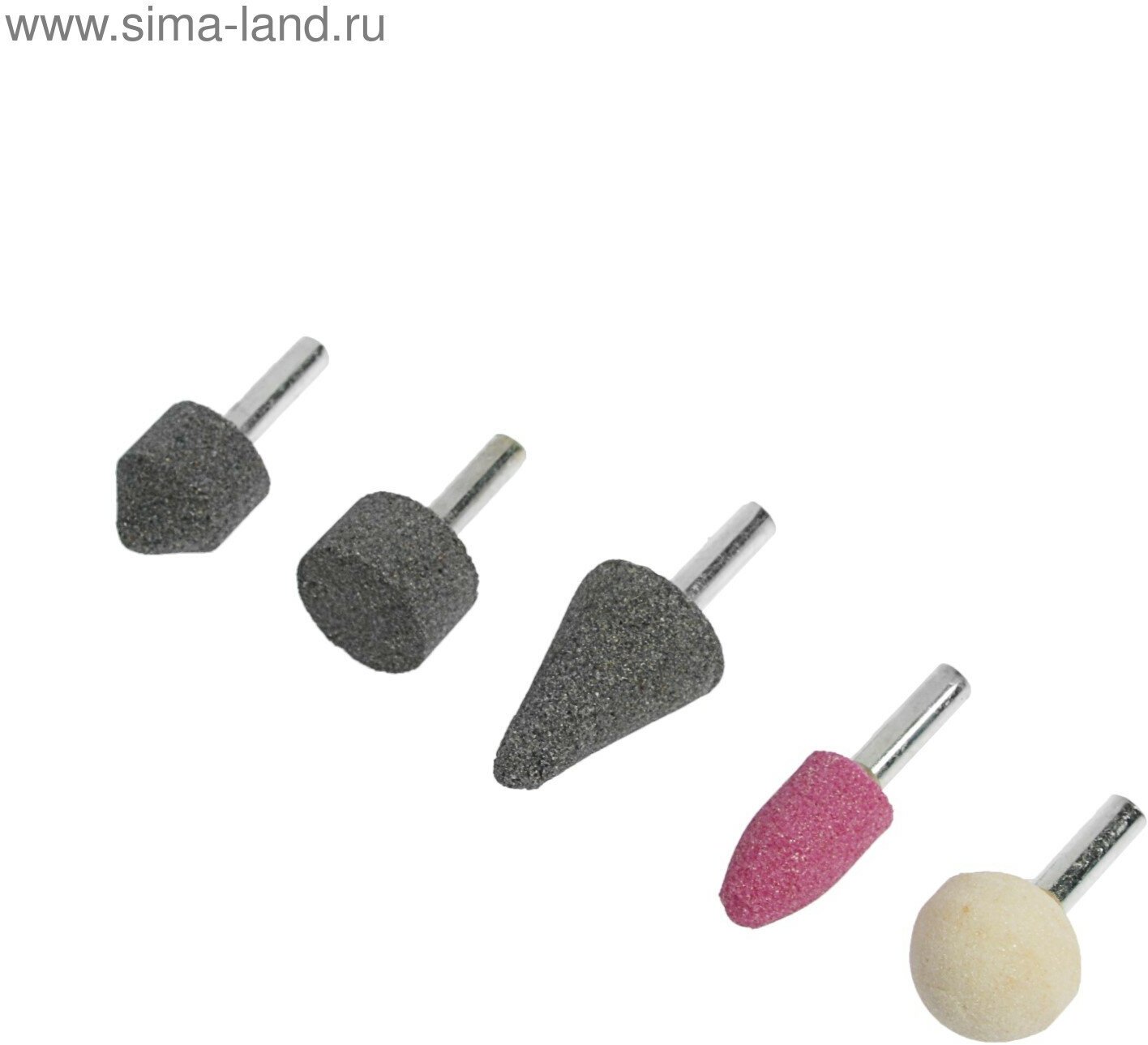Набор шарошек абразивных тундра, диаметр хвостовика 6 мм, 5 шт.