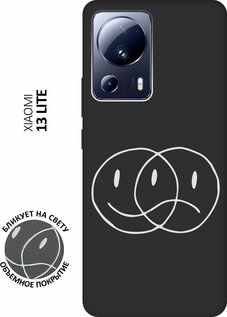 Матовый чехол Two Faces W для Xiaomi 13 Lite / Сяоми 13 Лайт с 3D эффектом черный