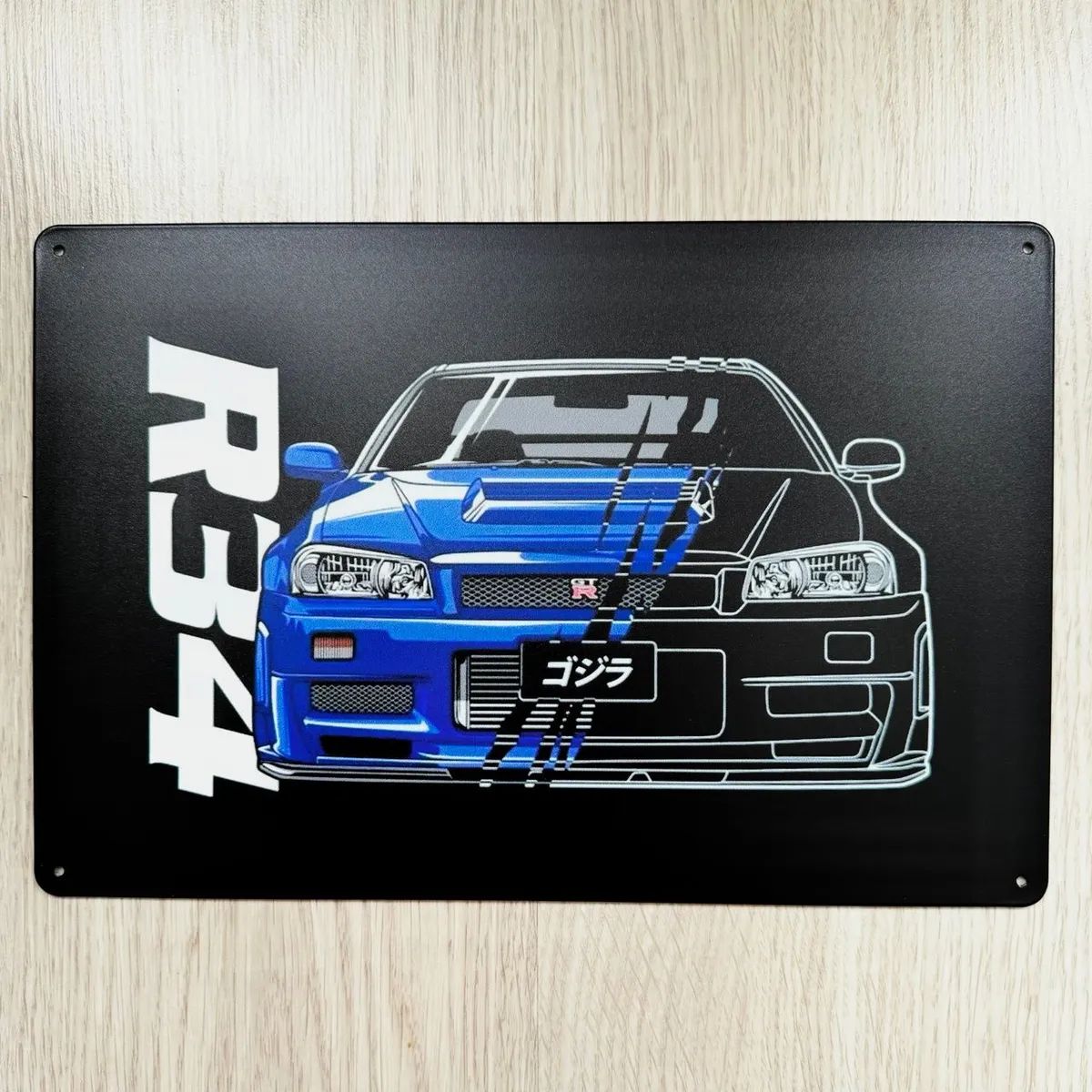 Табличка металлическая интерьерная Арт Ниссан Скайлайн ГТР Art Nissan Skyline GTR R34