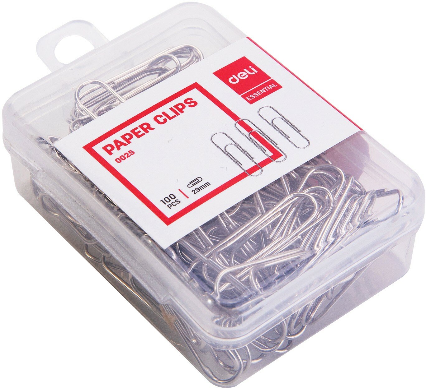 Скрепки Deli металлические, 29 мм, 100 штук