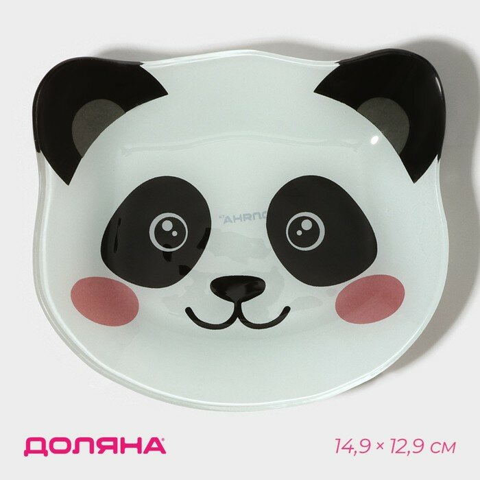 Тарелка Доляна «Пандамэн», 14.9×12.9 см, стекло, белая