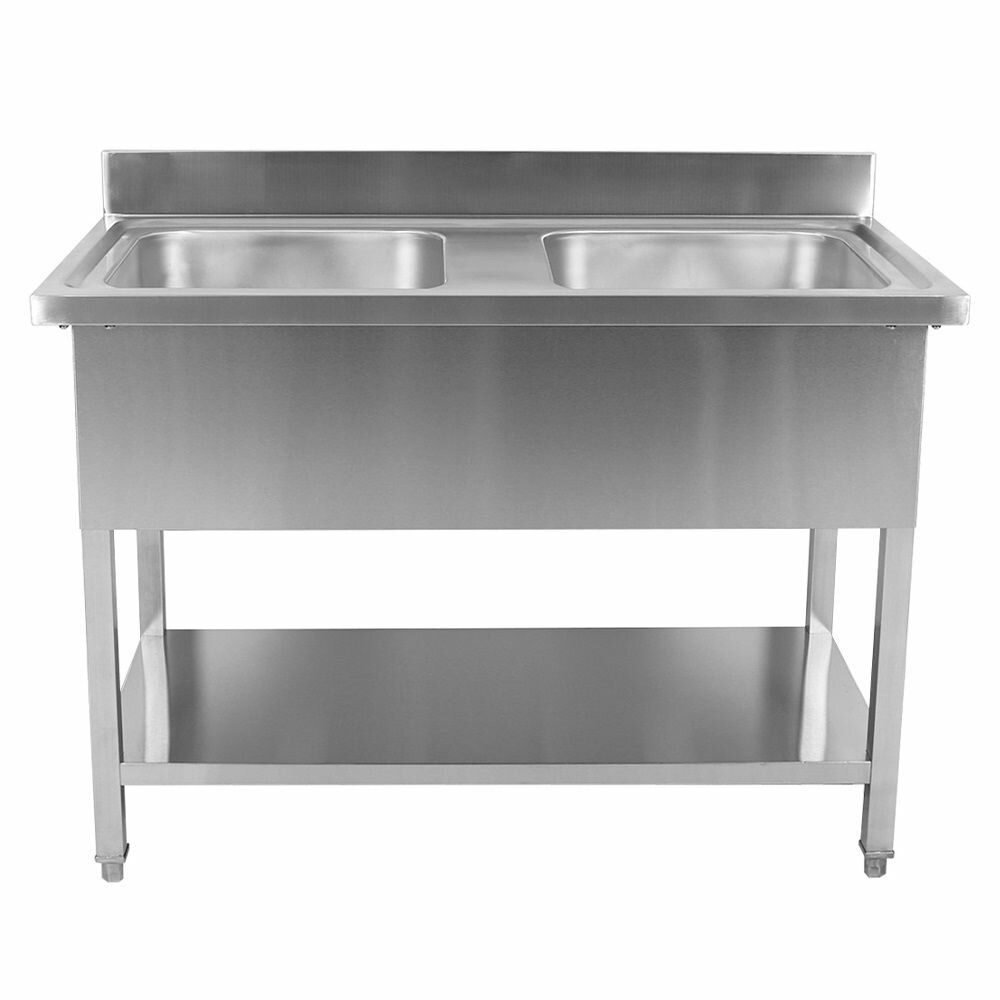 Ванна моечная с бортом из нержавеющей стали Viatto Commercial VA-DSA240. Мойка производственная