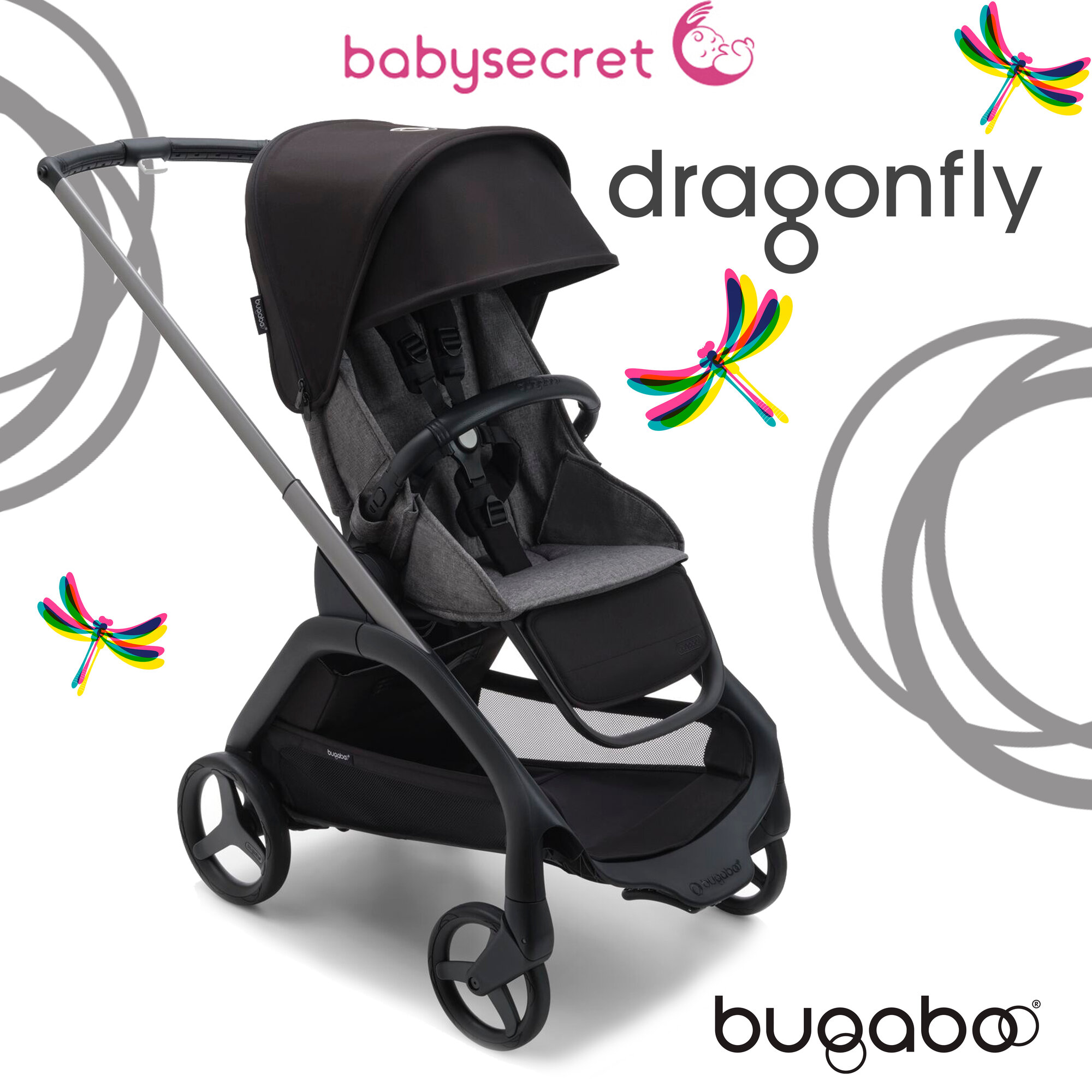 Коляска прогулочная Bugaboo Dragonfly на шасси Grafit/grey/midnight black