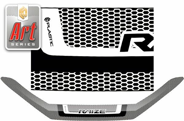 Дефлектор капота Toyota Raize I поколение 5BA-A200A, 3BA-A210A 2019-н. в. Серия "Art" черная