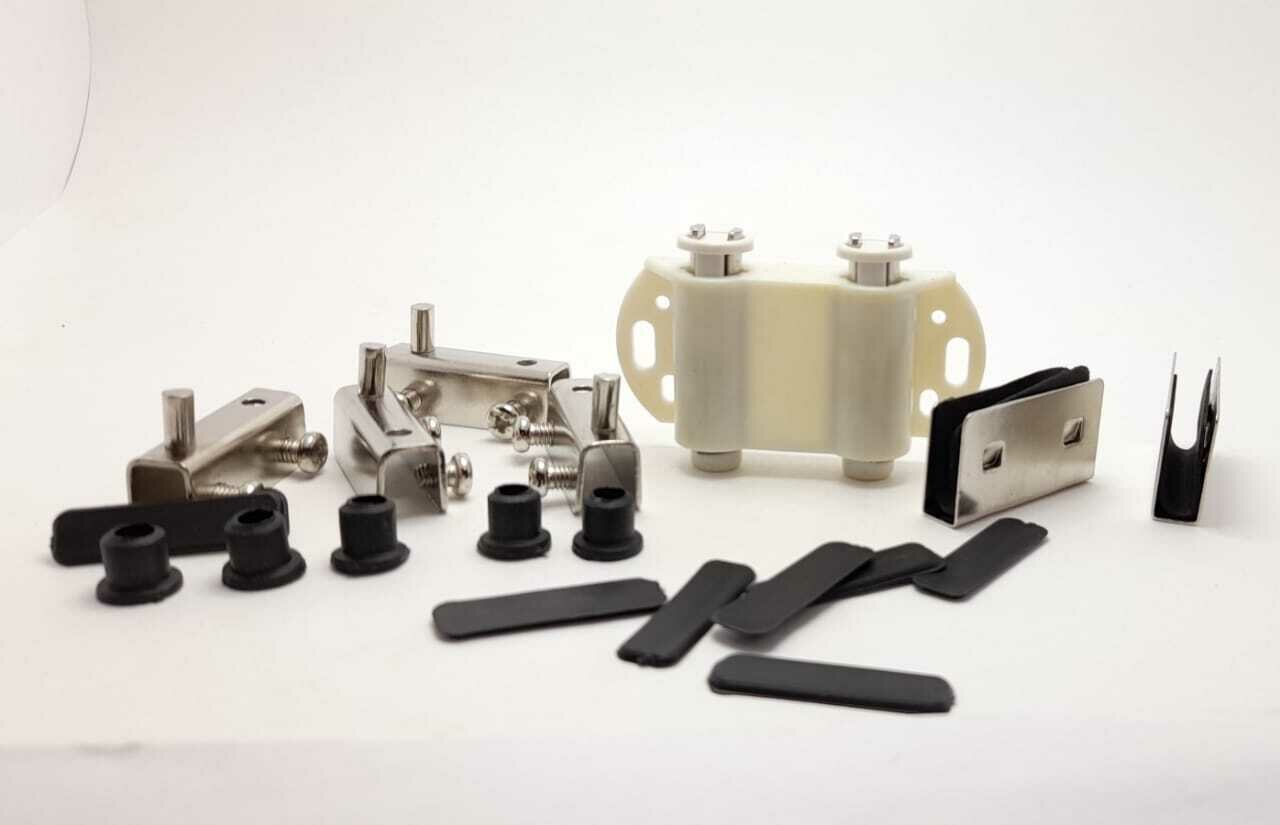 Петля мебельная для дверей из стекла без сверления (комплект для двух дверей)