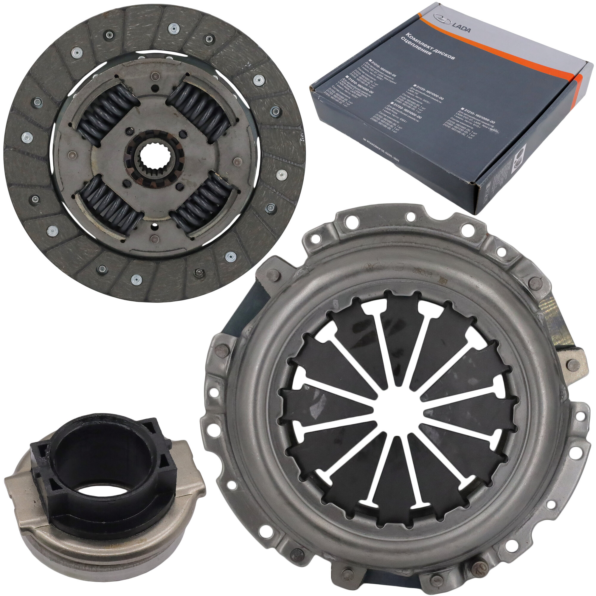 Пакет сцепления (корзина, диск, подш.) ВАЗ-2190, Lada X-RAY (под КПП с тр. прив.) (фирм. упак. Лада)