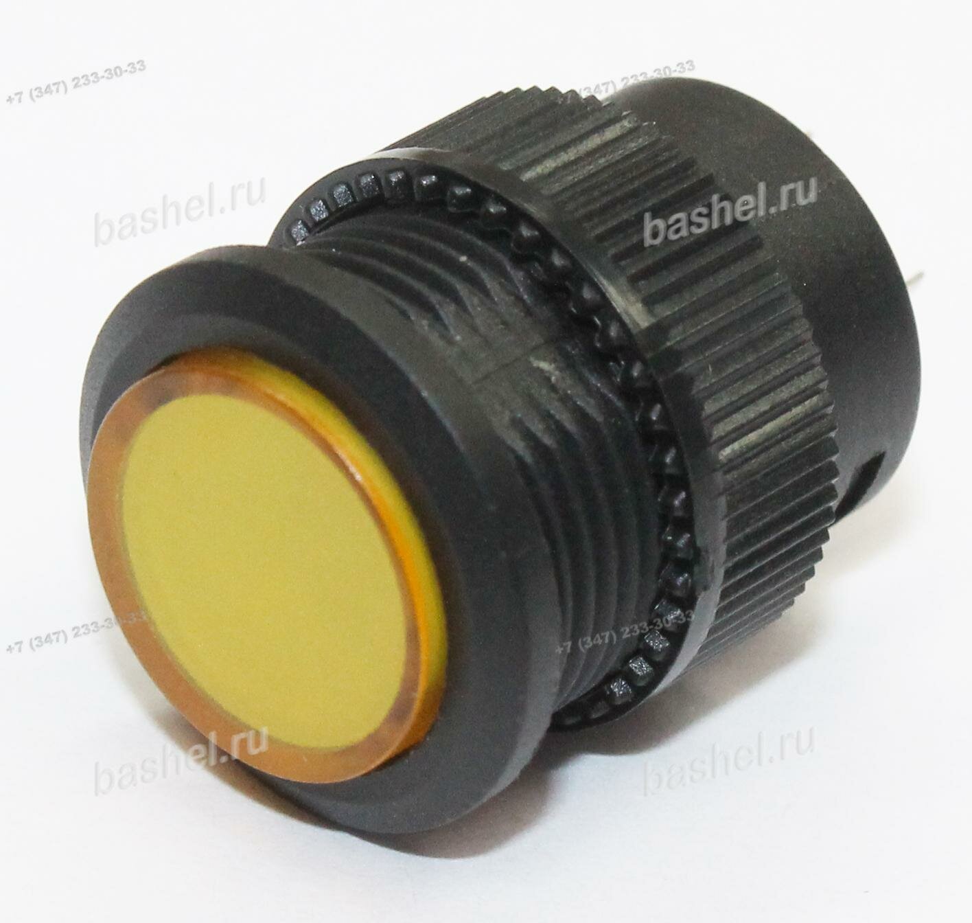 Кнопка D-314 с/ф 3А, 250В (светодиод.2V), жёлтая