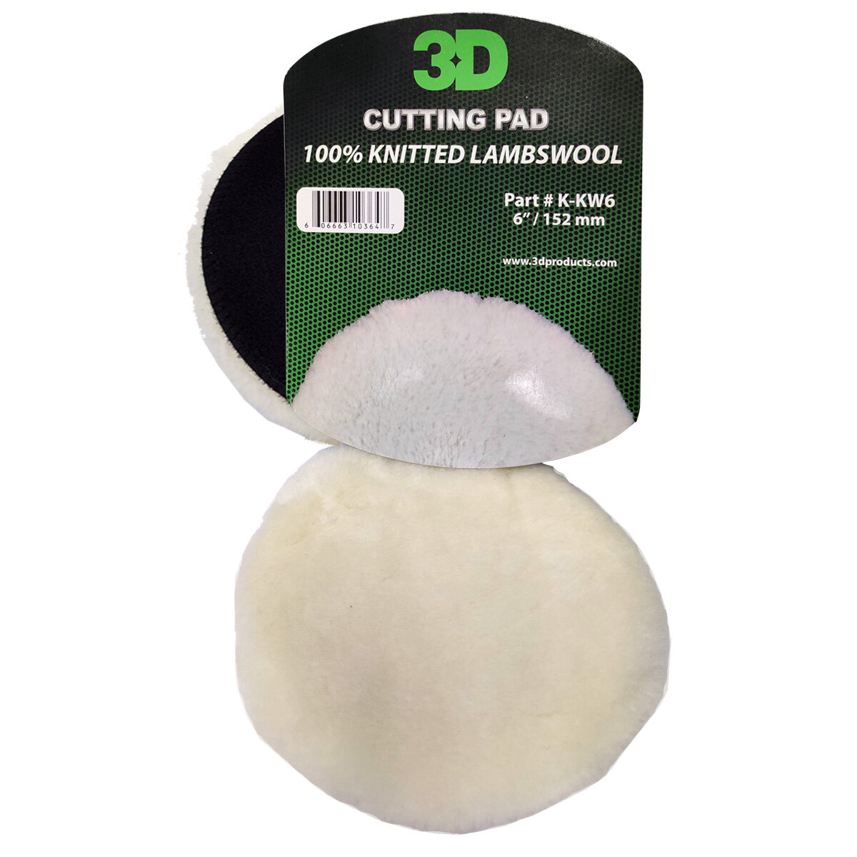 Круг полировальный из натуральной шерсти 152мм на липучке 3D