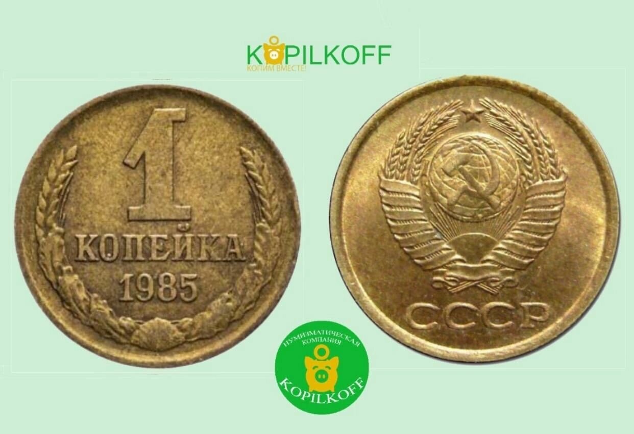 Монета 1 копейка 1985 г. в./Регулярного выпуска СССР/из оборота