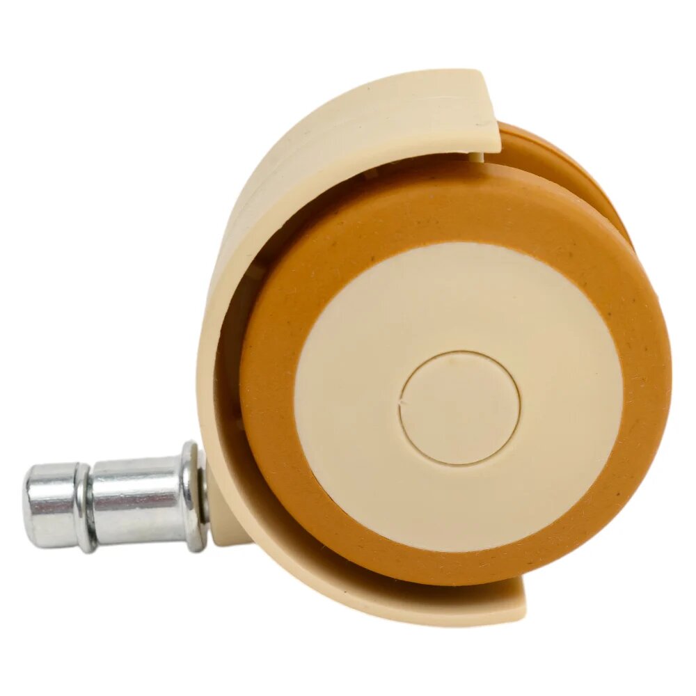 Мебельная колесная опора Tech-Krep D50мм поворотная, без тормоза, штифт М11, резиновый ход, бежевое - накладка 151215