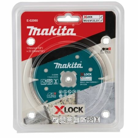 Алмазный сегментированный диск с системой X-LOCK 115х22,23 Makita E-02060