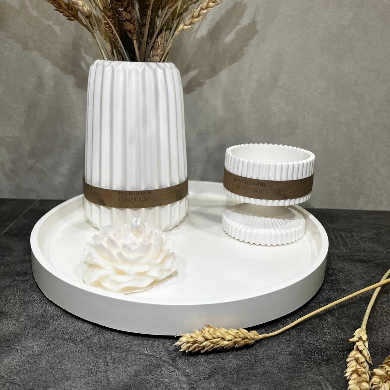 Ваза из гипса, интерьерный набор, подарочный набор