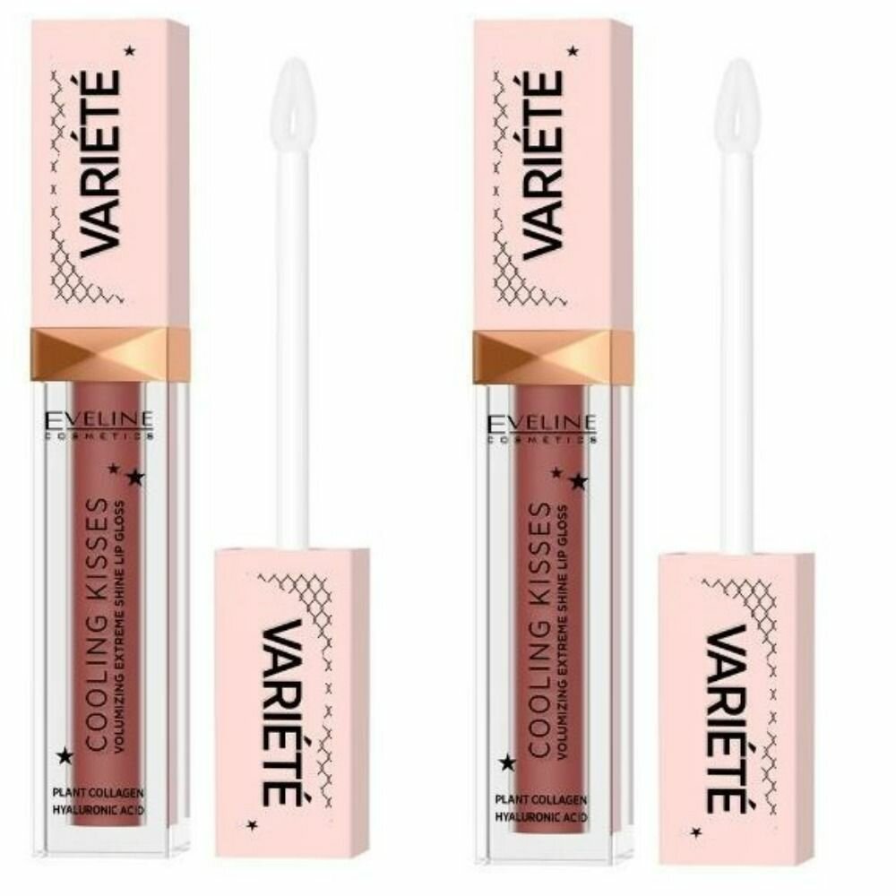 Eveline Охлаждающий блеск для увеличения объема губ VARIETE 04 COOLING KISSES, 6,8 мл, 2 шт.
