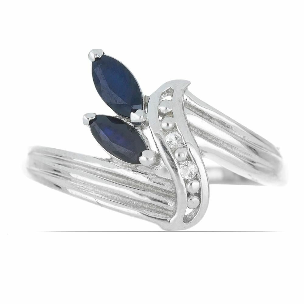 Кольцо, серебро, 925 проба, родирование, сапфир, топаз