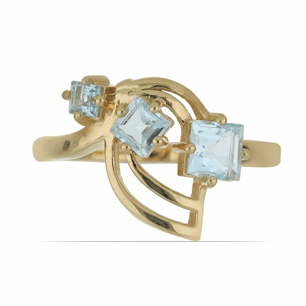 Кольцо, серебро, 925 проба, топаз