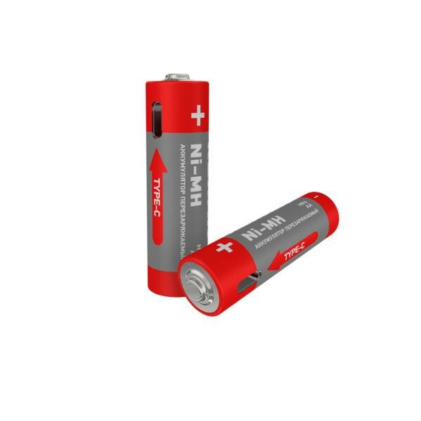 Батарейка аккумуляторная ААА, 900 мАч, 2 шт, зарядка Type-C REXANT